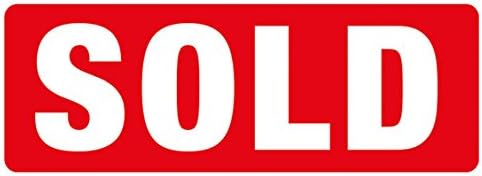 Sold Labels - 89mm x 32mm. 1,000 Sticky Labels Pre Printed White On Red ...