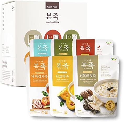 Amazon.com : [Week Pack] BONJUK Rice Porridge, 6-Day Meal Kit – Pack of ...