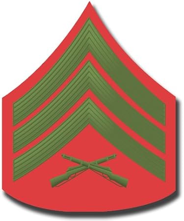 Amazon.com: US Marine E-5 Sergeant Red/Green Chevron Rank Insignia ...