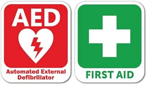 AED Defibrillator & First Aid Sticker Decal Safety Sign Car Vinyl ...