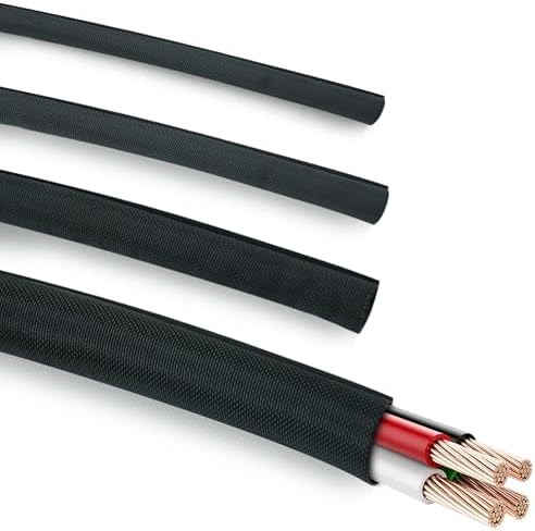Amazon.com: 300 Inch Power Cable Management Sleeve,Black Split Cable ...