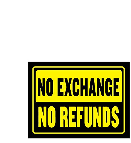 VVWV No Exchange No Return Sign Sticker for Public Private Hospital ...