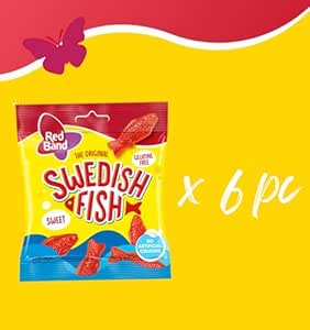 Red Band Swedish Fish Chewy Candy | Fish shaped Gummy Mix | Sweet Tangy ...