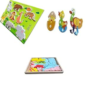 Buy Kinder Creative Chunky Stacking Wild Animals Puzzle, Duck Life ...