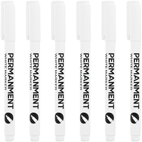 6pcs White Permanent Marker Pen, Waterproof White Ink White Paint Pen ...