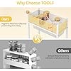 Amazon.com: TOOLF Slim Storage Cart, 3 Tier Metal Rolling With Drawer ...