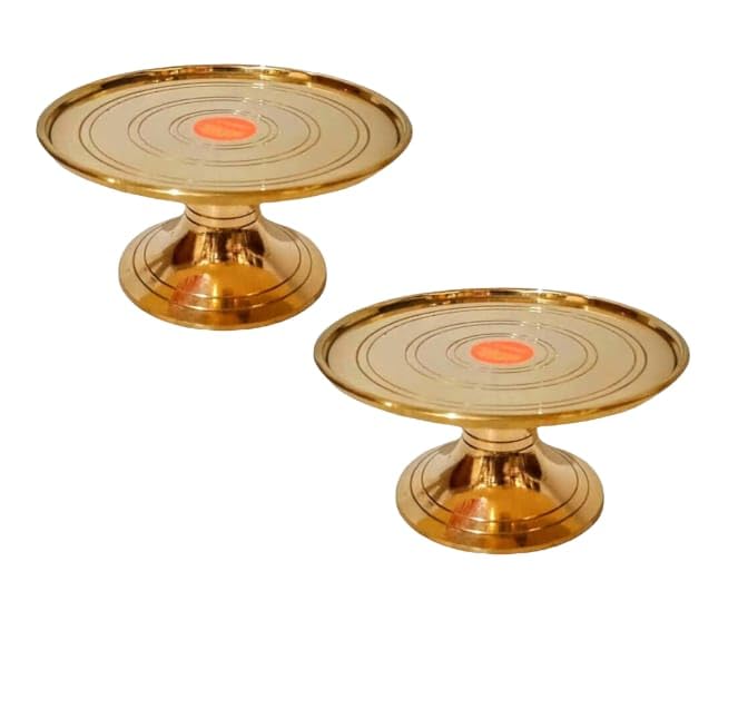 Madhura eStores Brass Decorative Round Pooja Kamatshi Diya Stand ...