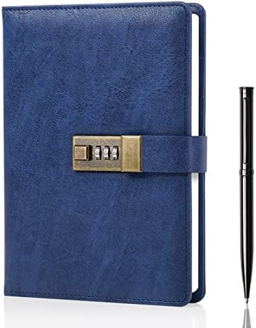 WEMATE Diary with Lock, A5 Journal with Lock 240 Pages, Locking Journal ...