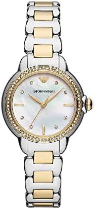 Emporio Armani Uhr für Damen , Dreizeiger Uhrwerk, 32MM Silber Recycled ...