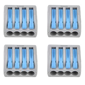 Conductor Terminal Block, 25PCS 4 Way Compact Wire Connectors 250V 32A ...