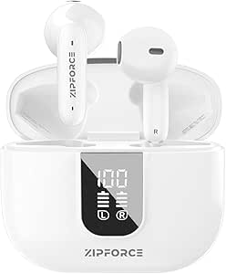 ZIPFORCE - Auriculares inalámbricos verdaderos, Bluetooth 5.3, 4 micrófonos ENC Clear Call ...