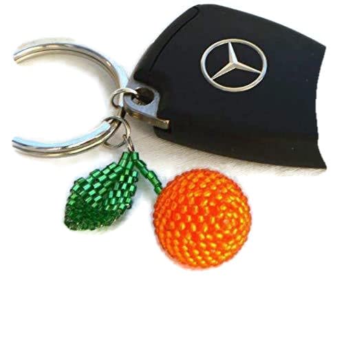 Amazon.com: Fruit Beaded Orange keychain Car accessories for woman ...