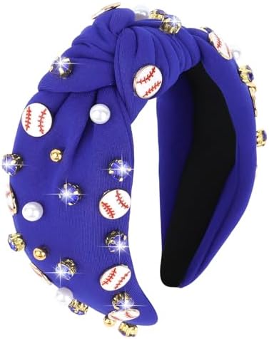 Amazon.com : YARIEW Baseball Headband for Women Girls - Knotted Jeweled ...