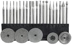 25 Piece Diamond Point Tool Set W/cut Off Wheels - Power Rotary Tool ...