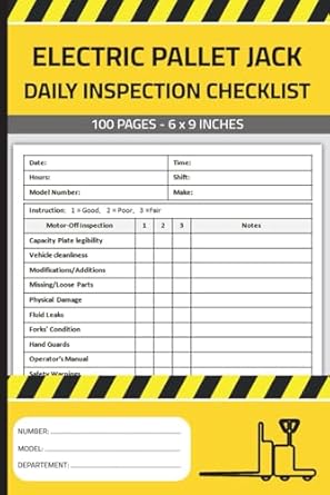 Electric Pallet Jack Daily Inspection Checklist: Powered Pallet Jack ...