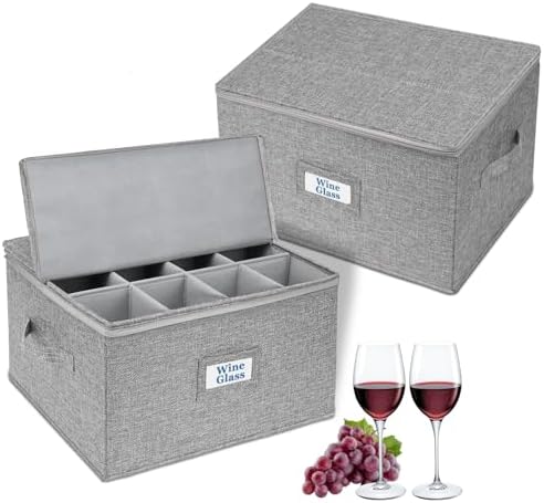 Amazon.com: Wine Glass Storage, Stemware Storage Containers with ...