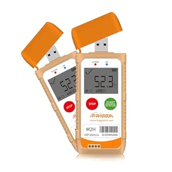 Frigga 2 Pack Reusable Temperature Humidity Data Logger USB Digital Temperature Recorder 28800 ...