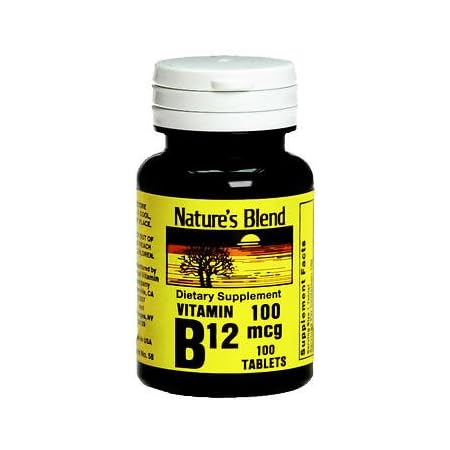 Amazon.com: Nature's Blend Vitamin B12 100 mcg Tablets - 100 ct, Pack ...
