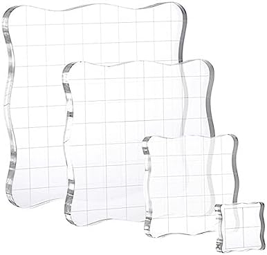 9 Pcs Acrylic Stamp Blocks, Clear Stamping Blocks, Transparent Acrylic ...