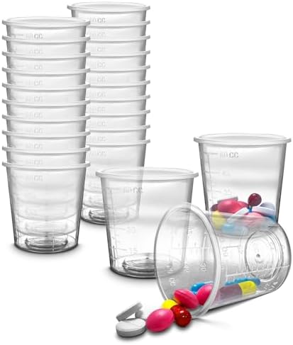 30ml Plastic Liquid Measuring Cups - Mini Clear Kitchen Medicine Cups ...