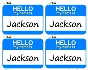Amazon.com - Hello My Name Is Jackson - Sheet of 4 - Window Bumper ...