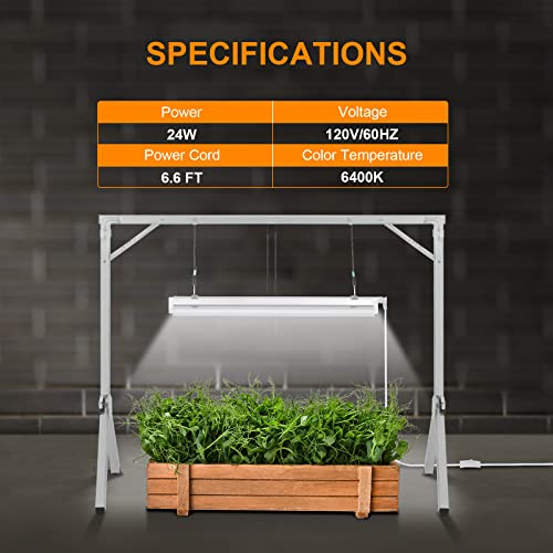iPower 2 Feet T5 Fluorescent Grow Light System with Foldable Stand Rack ...