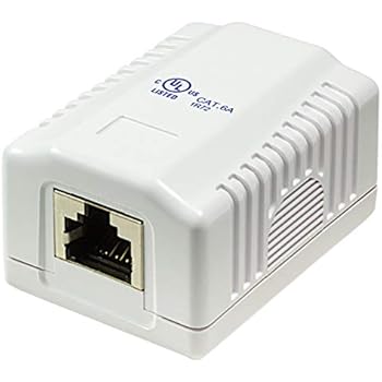 deleyCON 1x Cat 6 Superficie RJ45 1x Puertos Conector de Red Blindados ...