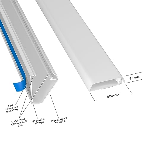 D-Line Goulotte Passe-Câbles , Cache-Câble Mural, Plateau de Rangement ...
