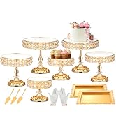 Amazon.com | 12 Pieces Gold Cake Stand Set, Vintage Cake Display Stand ...