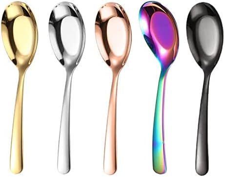 Amazon.com: 5 PCS Soup Spoon,Stainless Steel Spoon, Mirror Finish ...