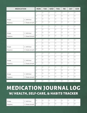 Medication Journal Log: Weekly Medication Tracker to Record Your ...
