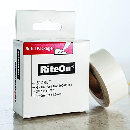 HellermannTyton 514REF Rite-On Self-Laminating Label Refill.75 X .375" X 1.25", Vinyl, White ...
