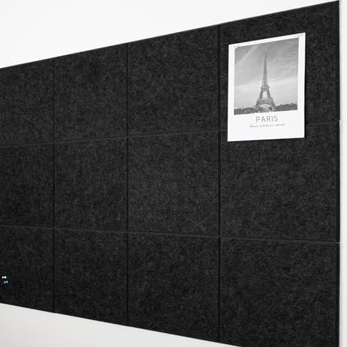 AKTOP Black Cork Bulletin Board 47"x35", 12 Pack Removable Felt Cork ...