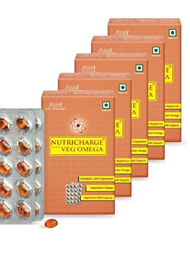 Nutricharge Veg OMEGA (Pack of 5 x 30 Soft Capsule by RCM) : Amazon.in ...