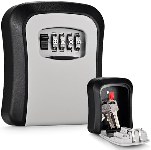 JTMKYO 1 Piece Gray Combination Lock Key Box, Lock Box, Key Safe, Wall ...