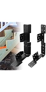 Amazon.com: 10 Pcs Black Stair Stringer Hanger Bracket, Heavy Duty 18 ...