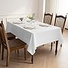 Amazon.com: MikiUp 2 Pack Faux Linen Tablecloth - White Slubby Textured ...