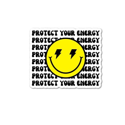 Amazon.com: Protect Your Energy Smiley Face Happy Sticker Decal ...