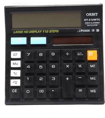 Orbit 12 Digit Large Display 112 Steps Check & Correct Basic Calculator ...