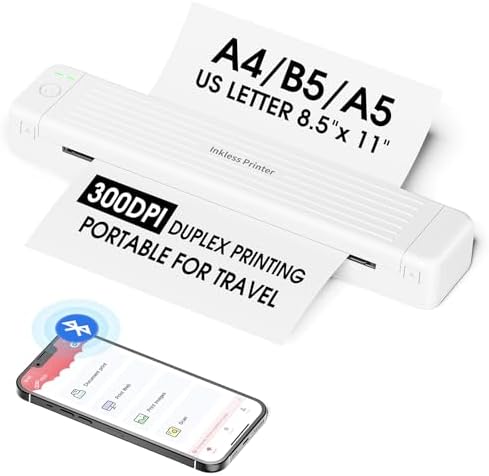 Portable Printer for iPhone iPad Laptop PC - Bluetooth Printer Supports ...