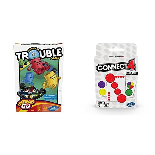 Buy Pop-O-Matic Trouble Grab & Go Game&Hasbro Gaming Connect 4 Card ...