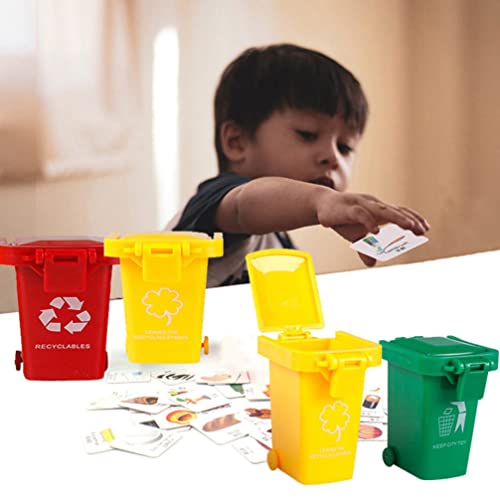 Vaguelly Kids Toys Kids Toys Black Wheelie Bin 4Pcs Trash Can Toy Desk ...