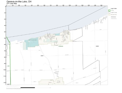 ZIP Code Wall Map of Geneva-on-the-Lake, OH ZIP Code Map Not Laminated ...