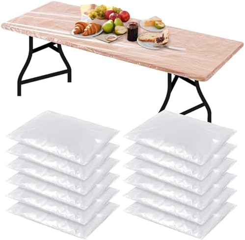 Amazon.com: Boao 12 Pcs Plastic Table Cloths Disposable for Parties ...