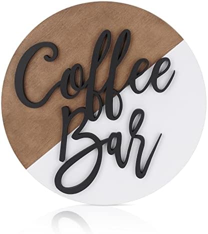 Amazon.com: Wooden Coffee Bar Sign Round-Modern Farmhouse Coffee Bar ...