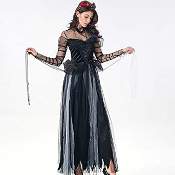 DishyKooker Women's Lace Vampire Witch Costume for Halloween Cosplay ...