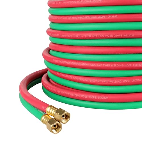 Snapklik.com : ABN Oxygen Acetylene Hose 1/4 Inch B Fittings Twin ...