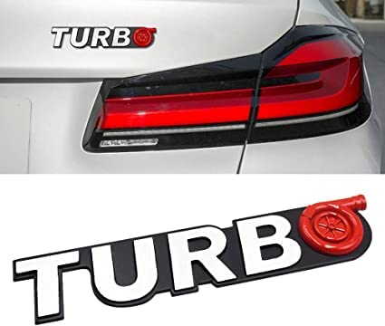 AUTOEON Creative Turbo Emblem Decal, Universal Chrome Metal Premium 3D ...