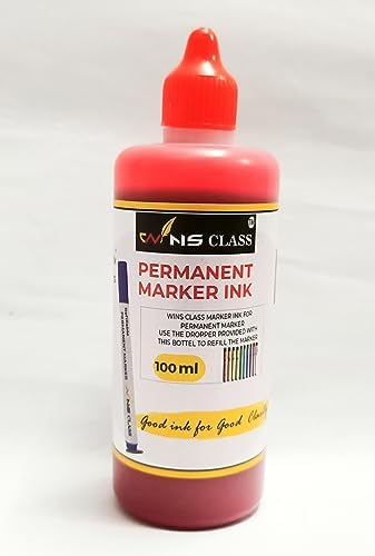 Wins Class Permanent Marker Ink 100ml Red - (Pack of 1) : Amazon.in ...