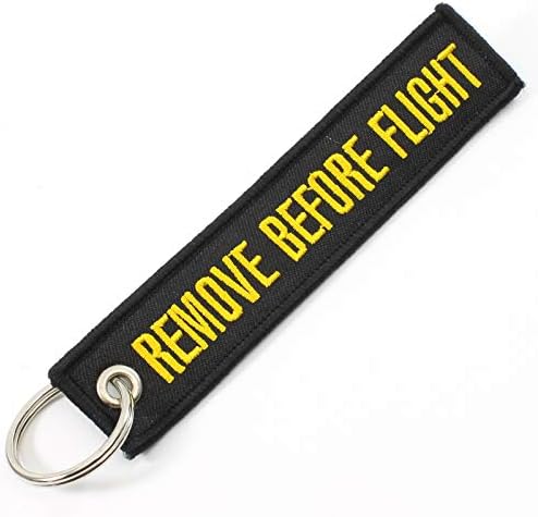 Amazon.com: Remove Before Flight Keychain - Black/Yellow : Clothing ...